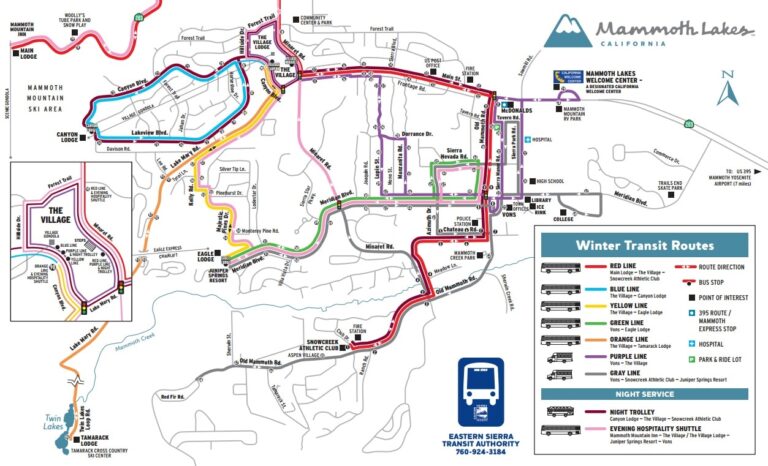 Mammoth Shuttle Maps - Mammoth Vacation Rentals
